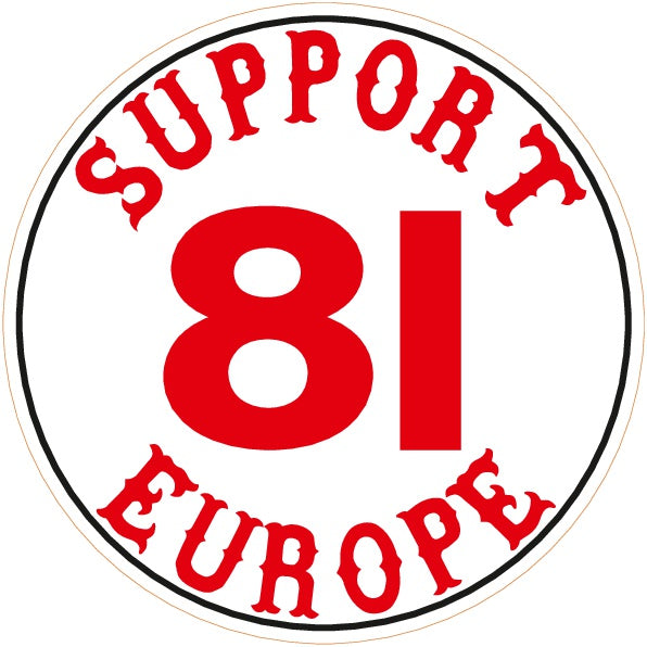 81 Support Aufkleber „SUPPORT 81 EUROPE“ | REDANDWHITESTORE