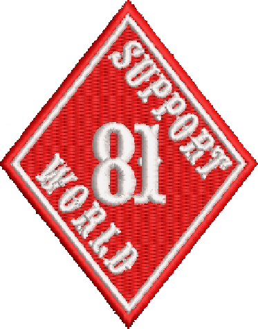 81 Support Aufnäher „SUPPORT 81 WORLD - RAUTE“ | REDANDWHITESTORE